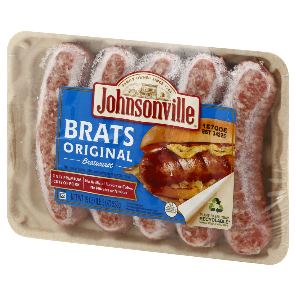 Johnsonville Bratwurst, Original-Front-Right-Elevated