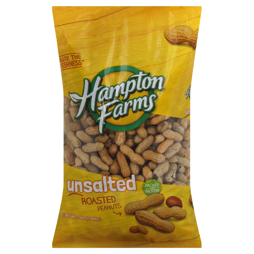 Hampton Farms Peanuts, Unsalted, Roasted-Main