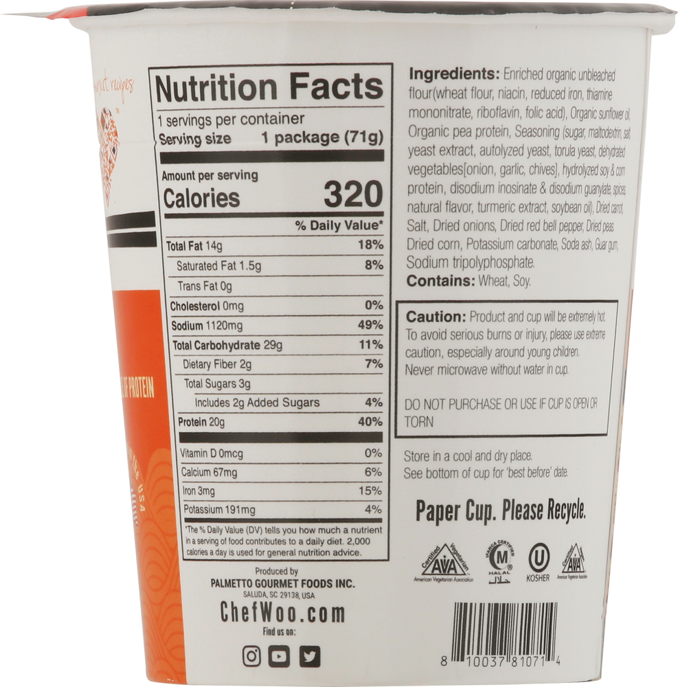 Chef Woo Ramen, Roasted Chicken Flavor-Planogram-Back