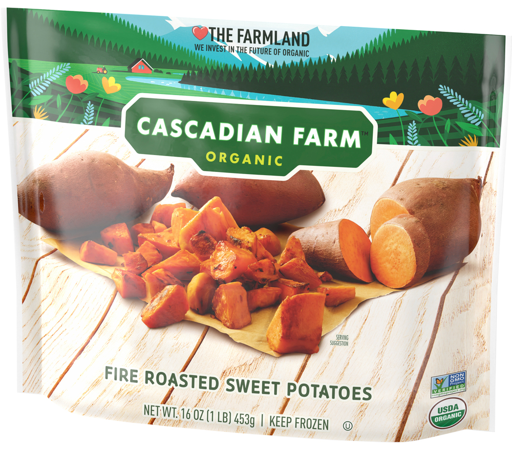 Cascadian Farm Sweet Potatoes, Organic, Fire Roasted-Front-Right-Elevated
