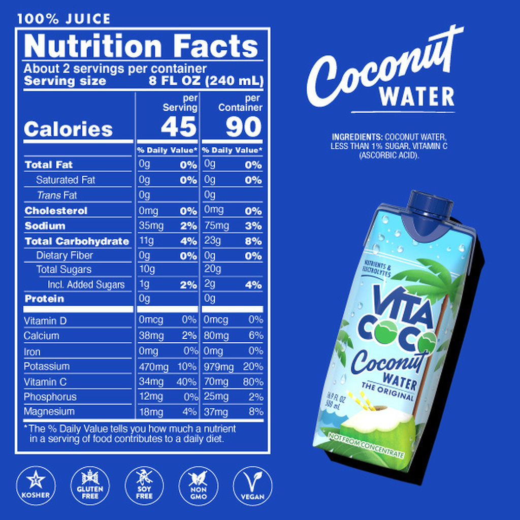 Vita Coco Coconut Water, The Original-Nutrition-Facts