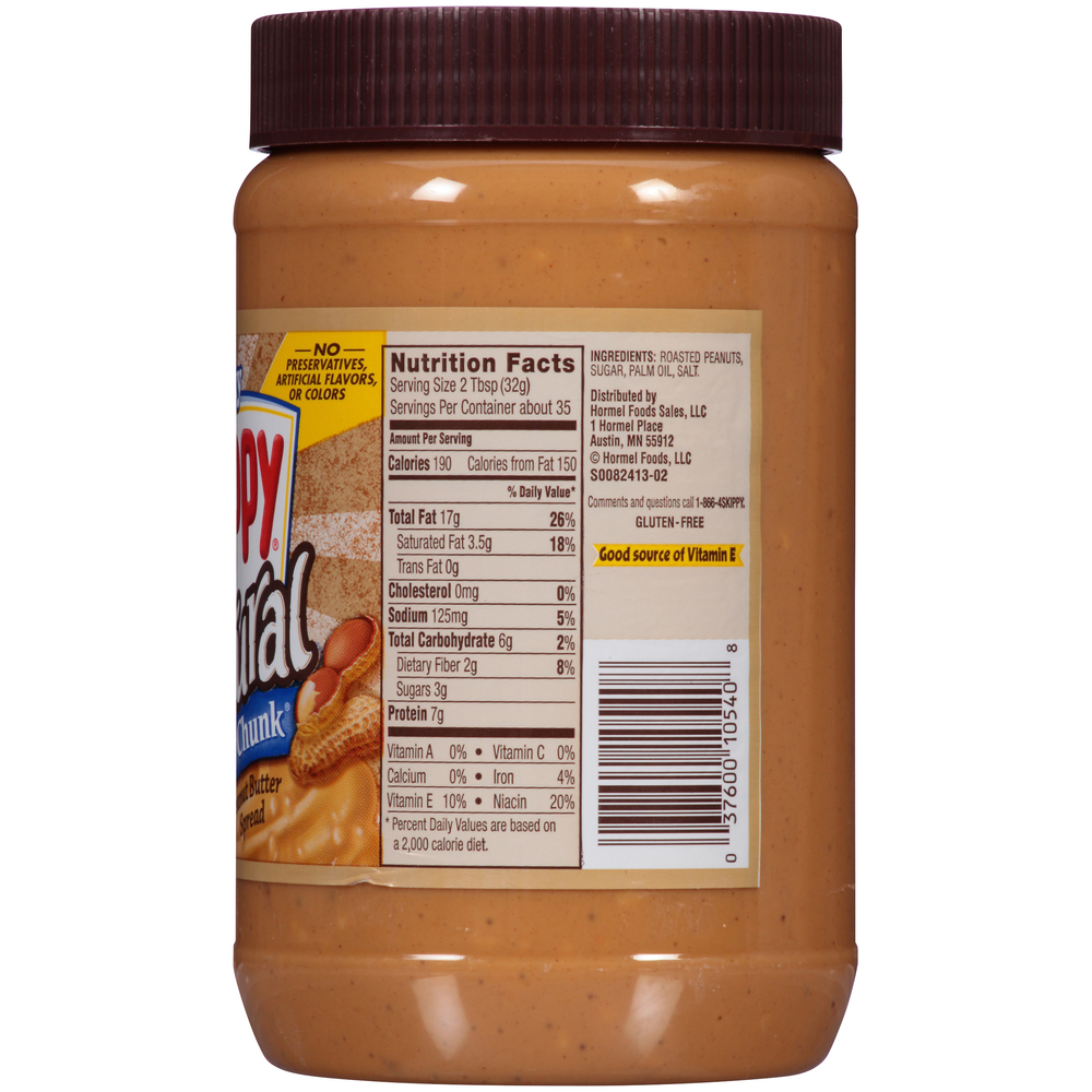 Skippy Super Chunk Extra Crunchy Natural Peanut Butter Spread-Planogram ...