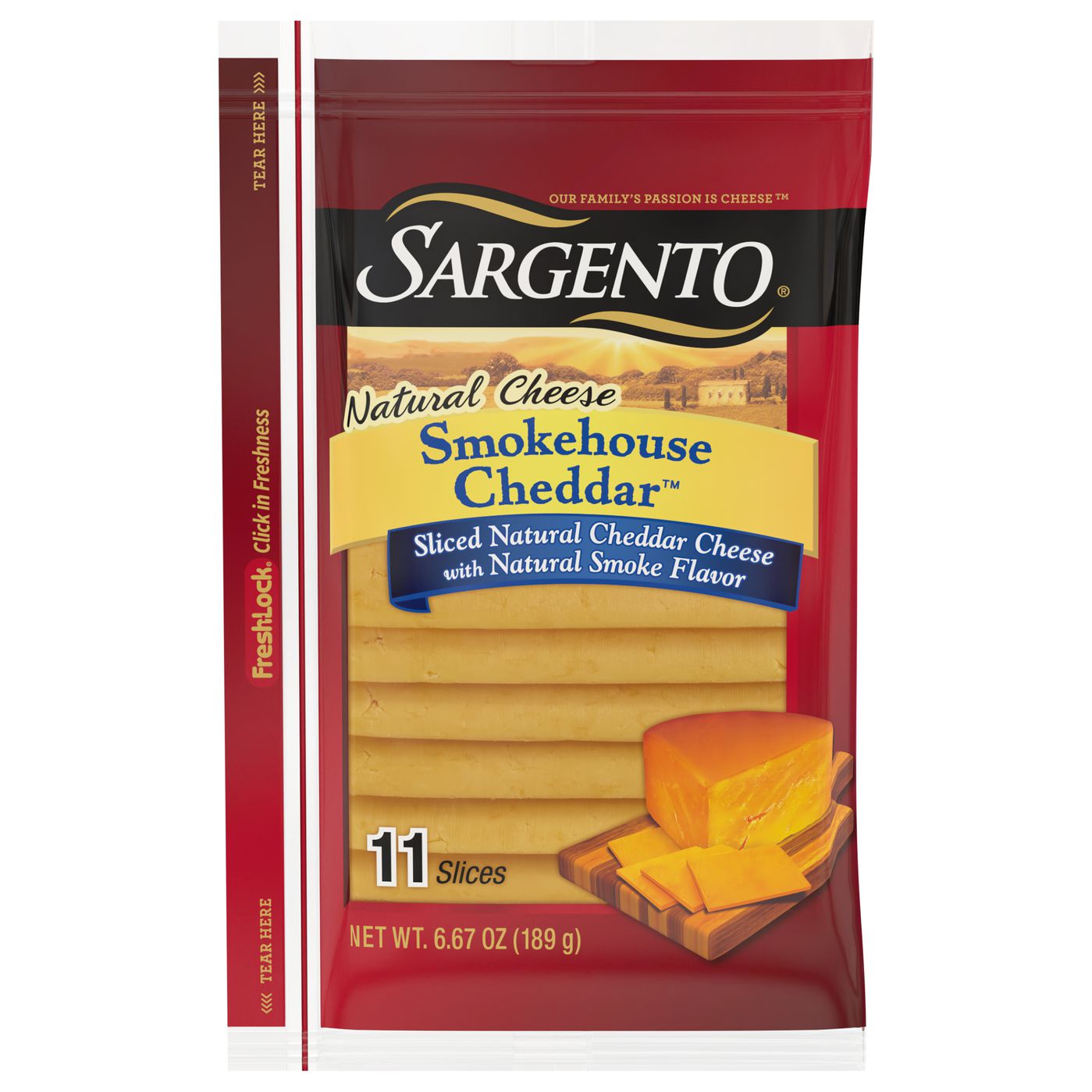 Sargento Sliced Cheese, Natural, Smokehouse Cheddar-Main