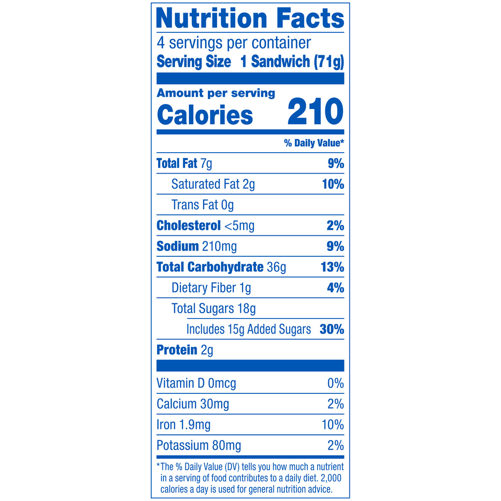 Oreo Frozen Dairy Dessert Sandwiches, 4 Pack-Nutrition-Facts