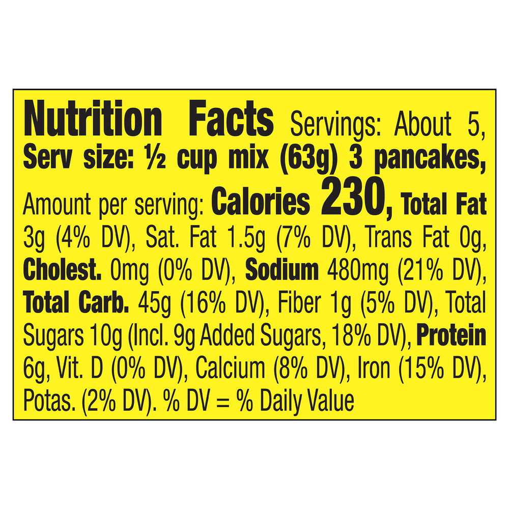 Betty Crocker Bisquick Pancake Mix, Buttermilk, Shake 'n Pour-Nutrition ...