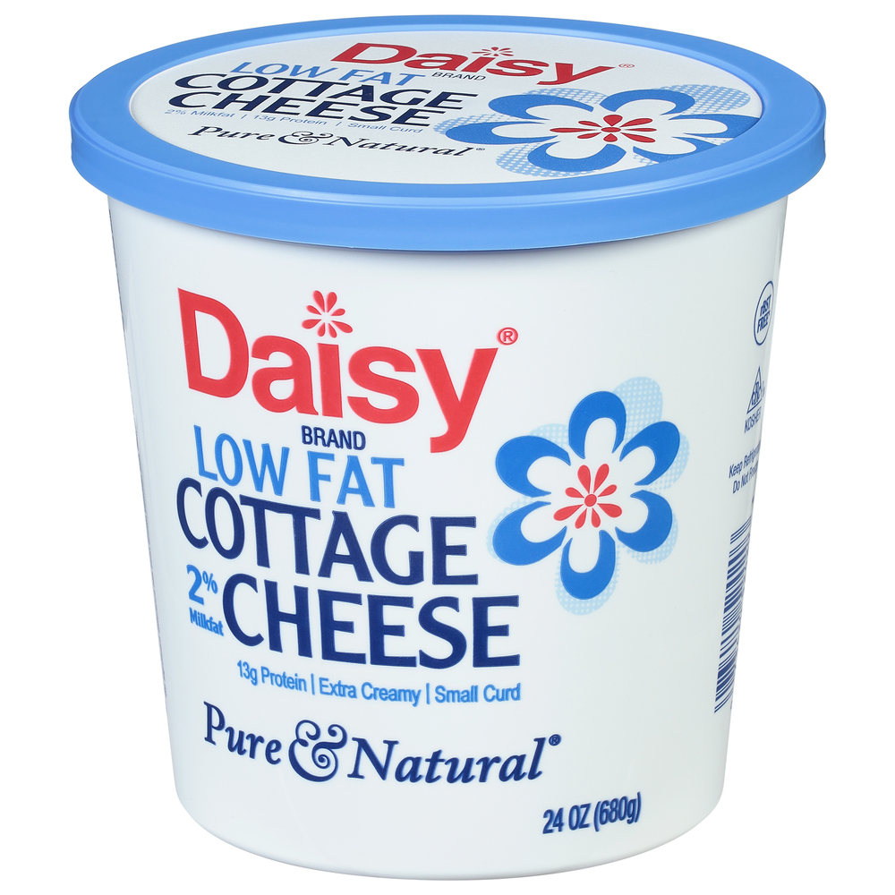 Daisy Pure & Natural Cottage Cheese, 2% Milkfat, Small Curd, Low Fat ...