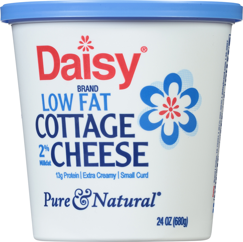 Daisy Pure & Natural Cottage Cheese, 2% Milkfat, Small Curd, Low Fat ...