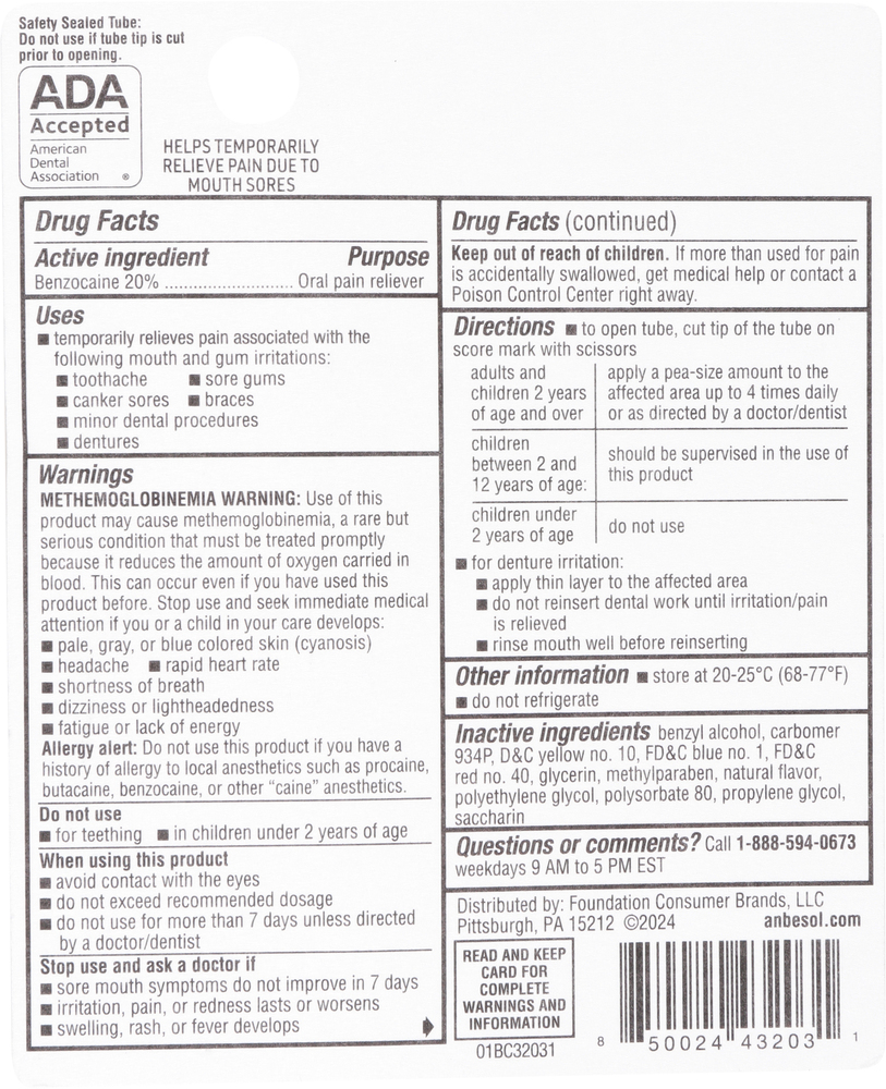 Anbesol Maximum Strength Gel, Instant Oral Pain Relief-Planogram-Back