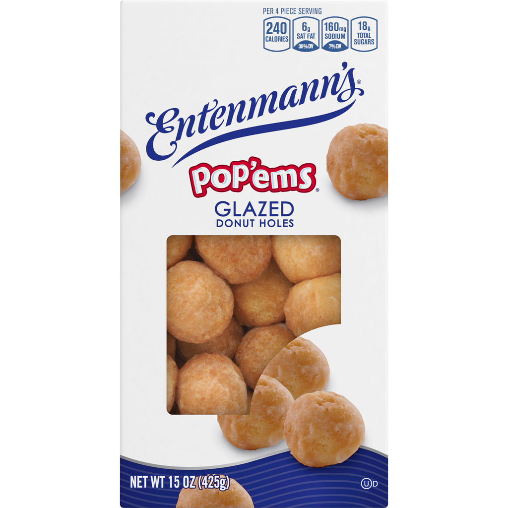 Entenmann's Pop'ems Glazed Donut Holes, 15 oz-Hero