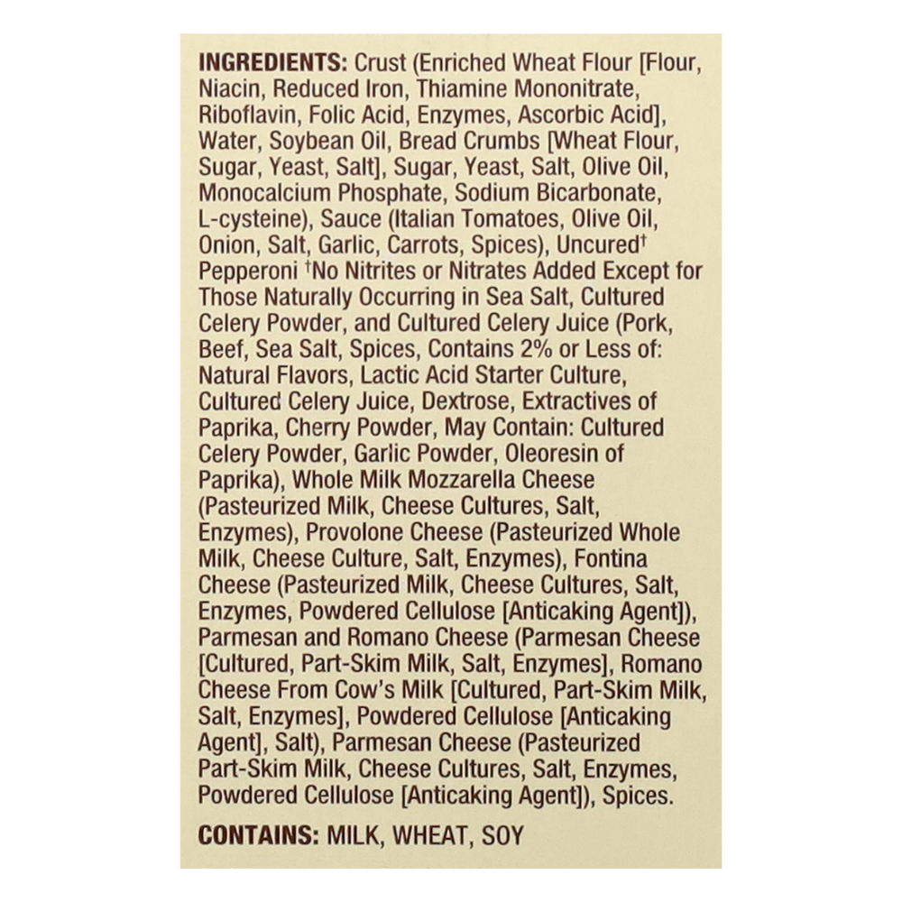 Rao's Made for Home Pizza, Brick Oven Crust, Uncured Pepperoni-Ingredients