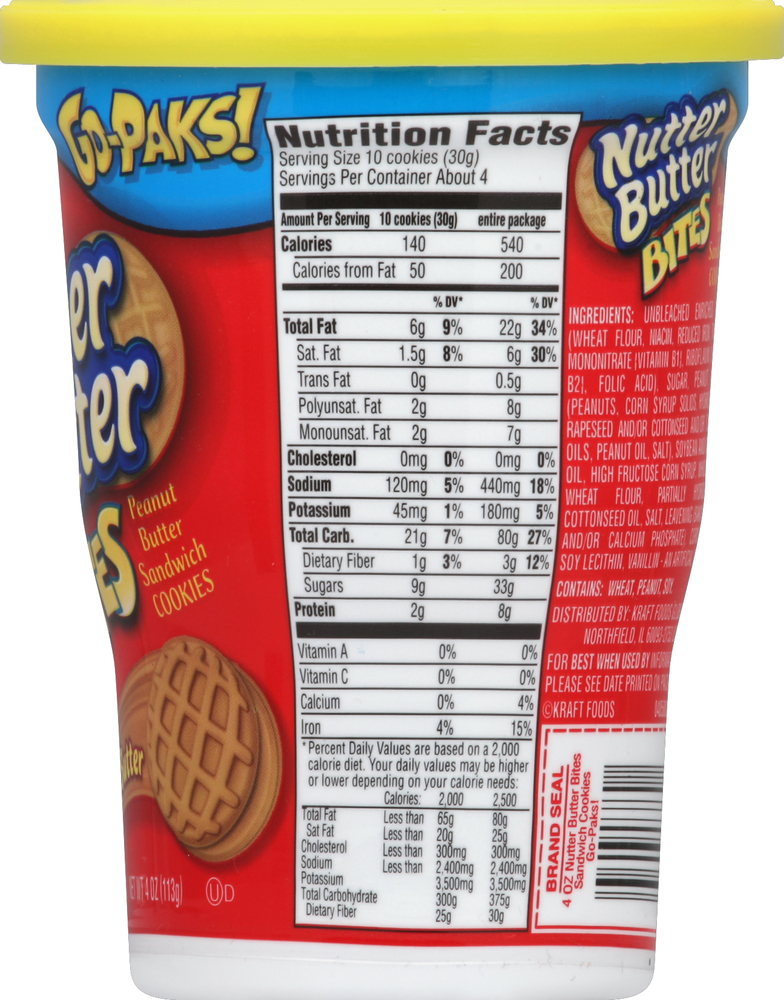 Nutter Butter Go-Paks! Cookies, Sandwich, Bites, Peanut Butter ...