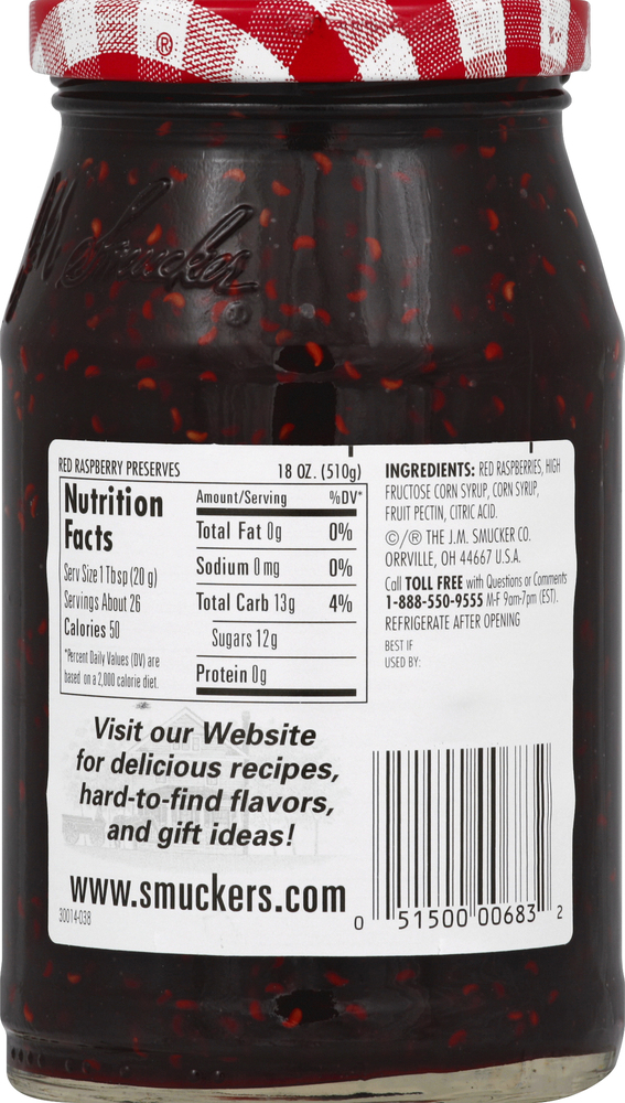 Smucker's Preserves, Red Raspberry-Planogram-Back