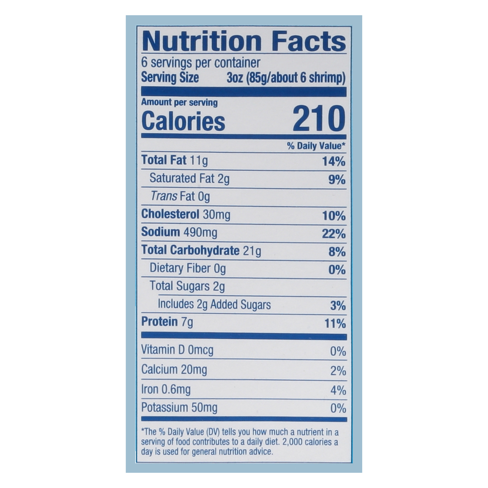 SeaPak Butterfly Shrimp, Golden Crispy, Classic, Family Size-Nutrition ...