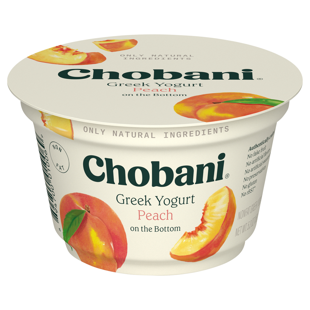Chobani Yogurt, Greek, Nonfat, Peach on the Bottom-Main