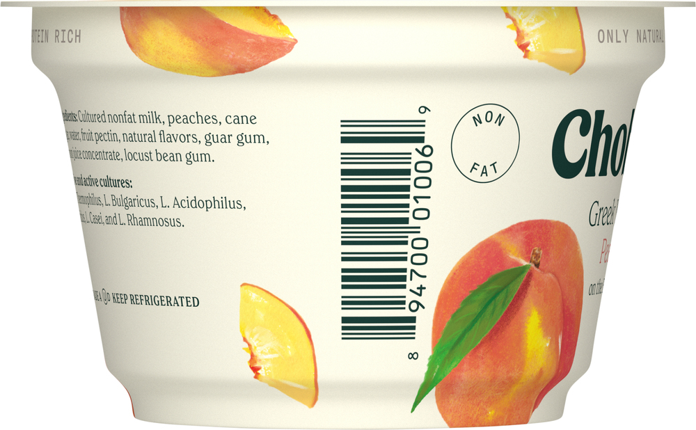 Chobani Yogurt, Greek, Nonfat, Peach on the Bottom-Planogram-Left