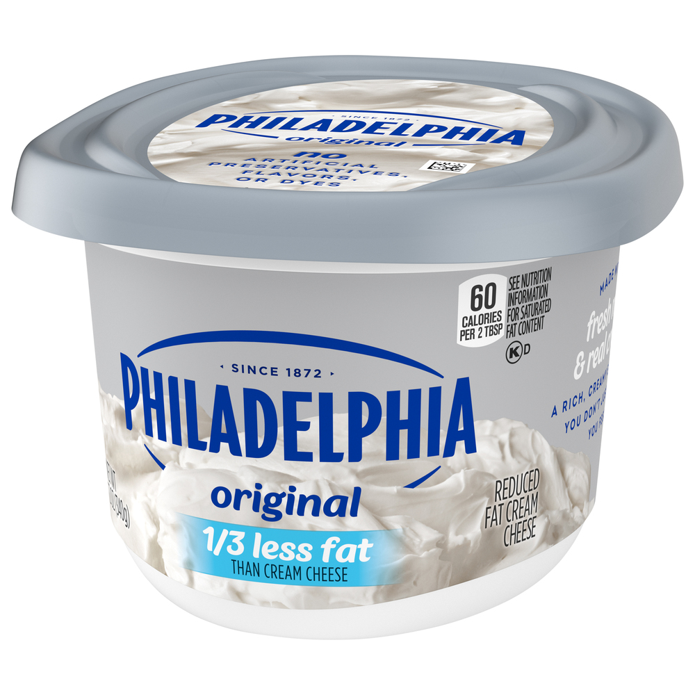 Philadelphia Cream Cheese, Reduced Fat, Original-Front-Right-Elevated