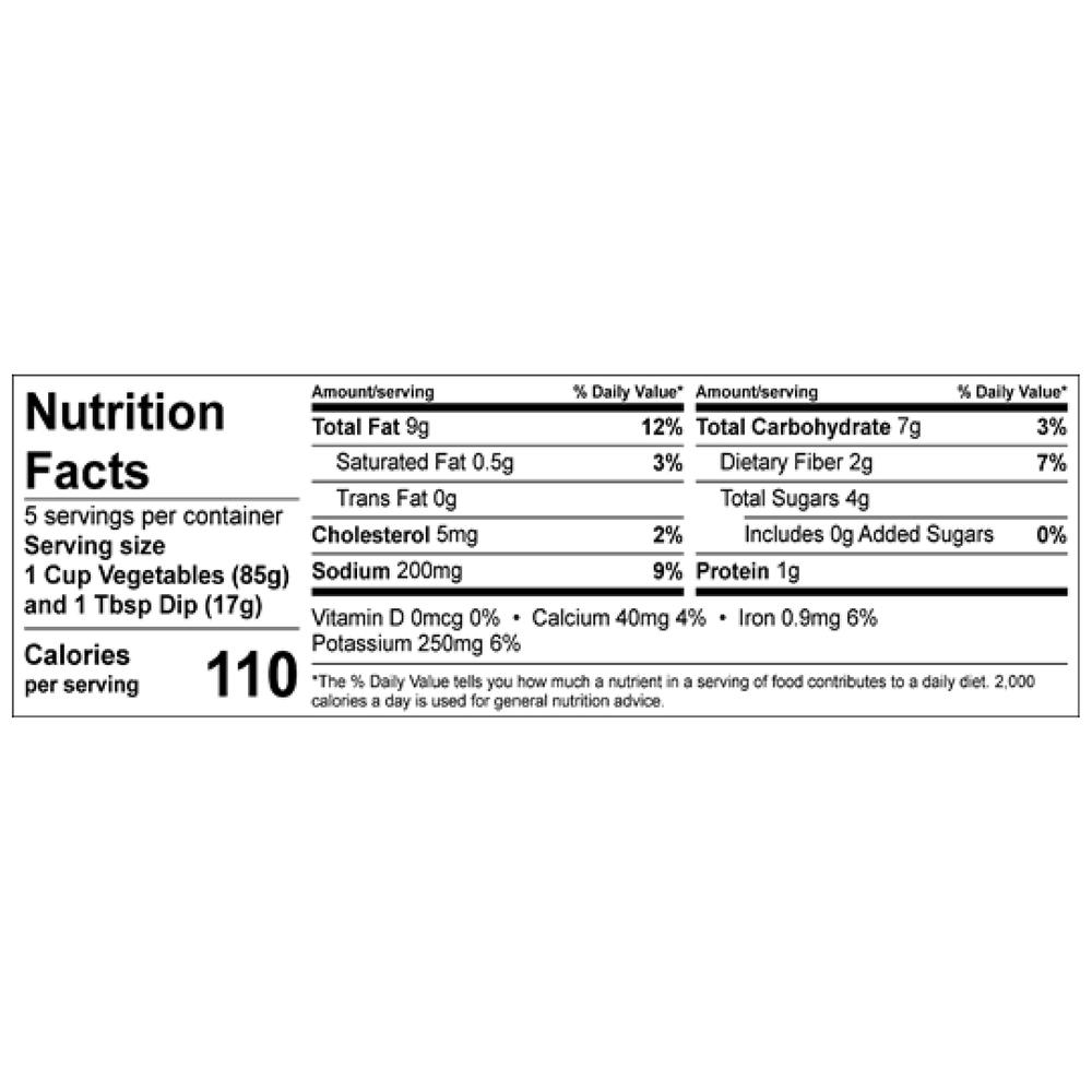 Taylor Farms Vegetable Tray-Nutrition-Facts