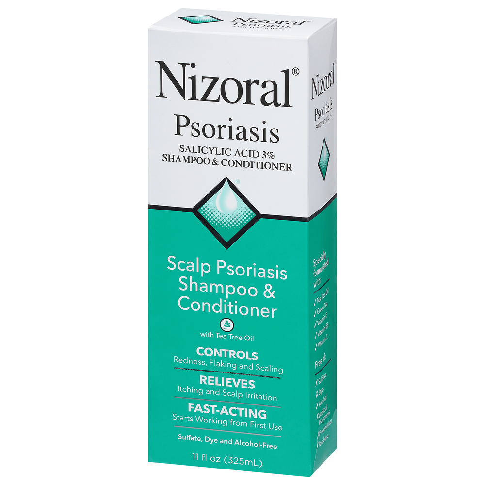 Nizoral Shampoo & Conditioner, Scalp Psoriasis-Front-Right-Elevated