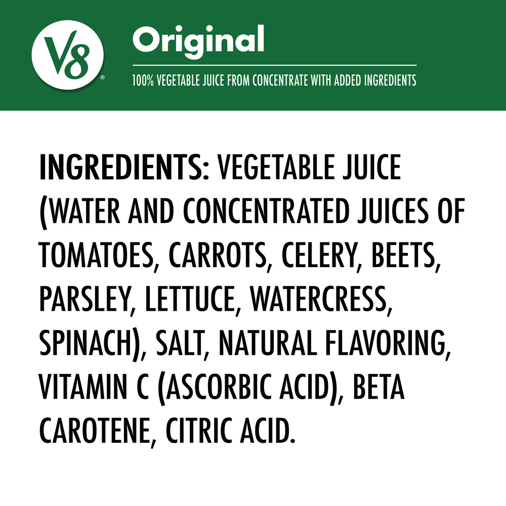 V8 100% Vegetable Juice, Original-Ingredients