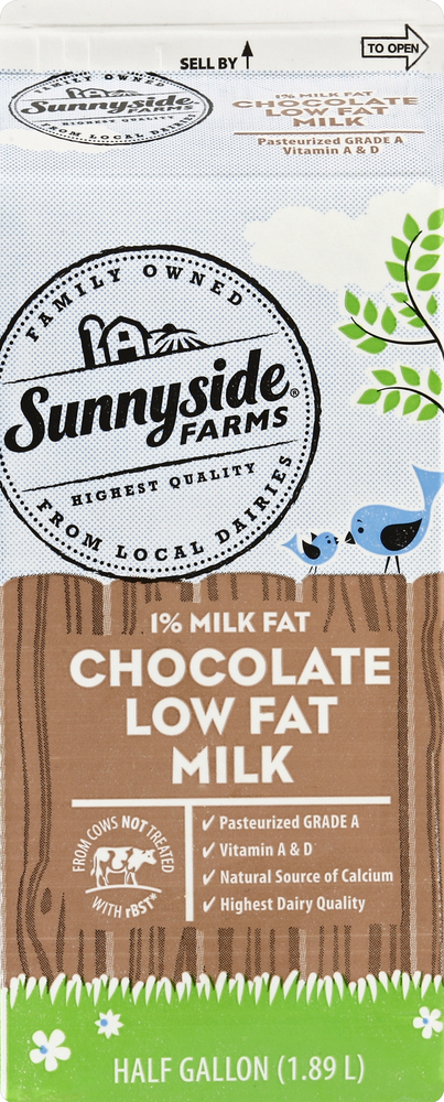 Sunnyside Farms Milk, Low Fat, Chocolate, 1% Milk Fat-Main