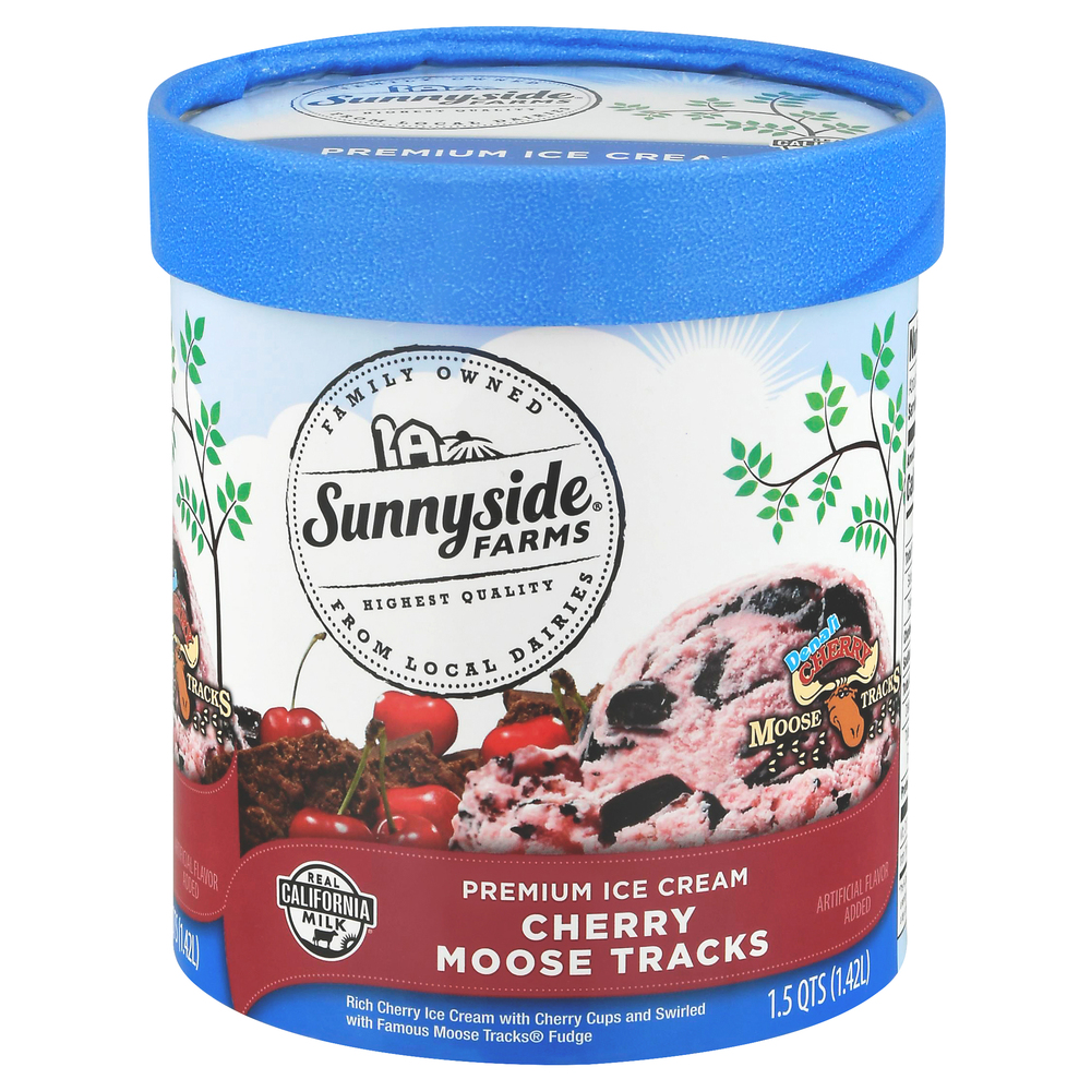 Sunnyside Farms Ice Cream, Cherry Moose Tracks, Premium-Ecom