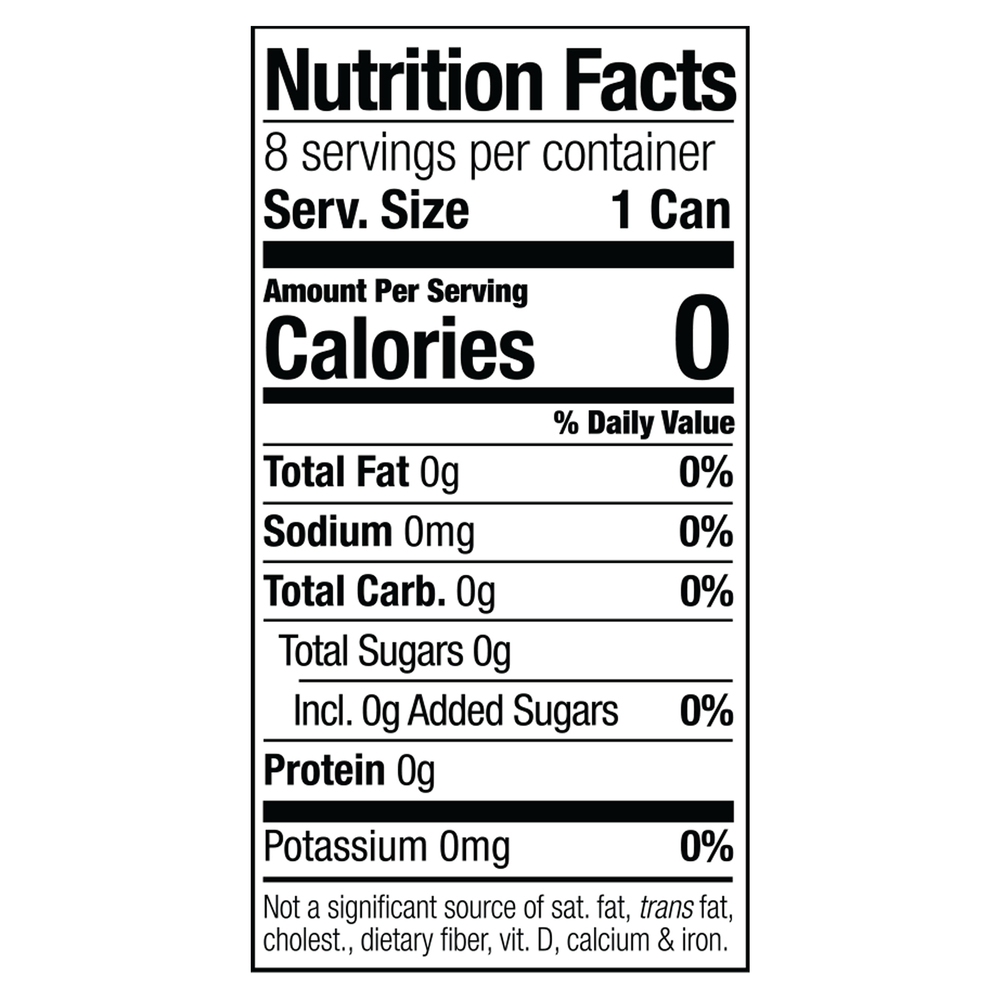 Polar Sparkling Water, Calorie-Free, Original-Nutrition-Facts