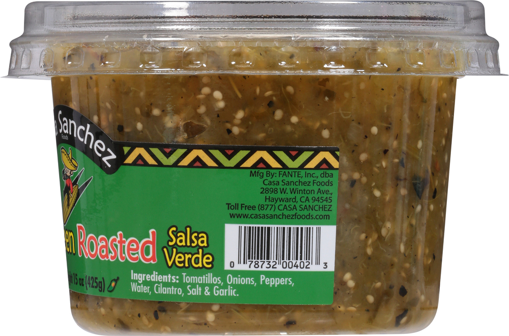 Casa Sanchez Salsa Verde, Medium Green, Roasted-Planogram-Right