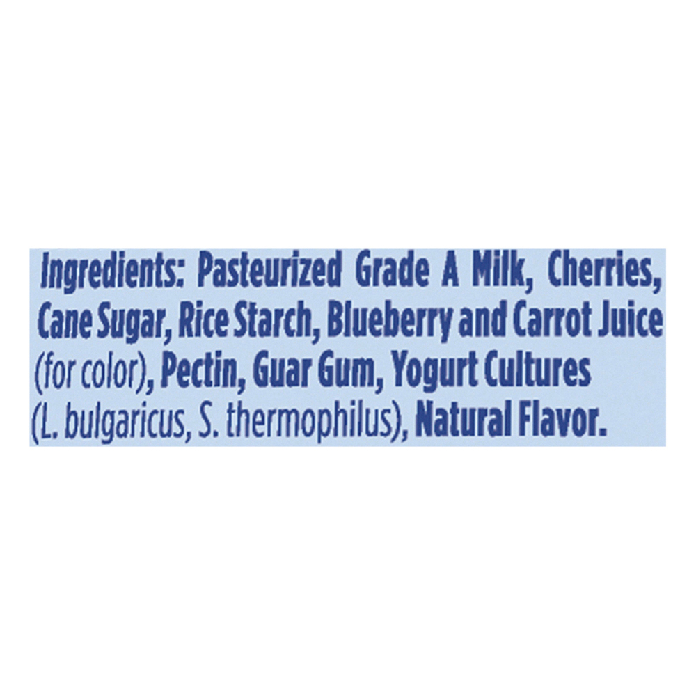 Oui Yogurt, French Style, Whole Milk, Black Cherry-Ingredients