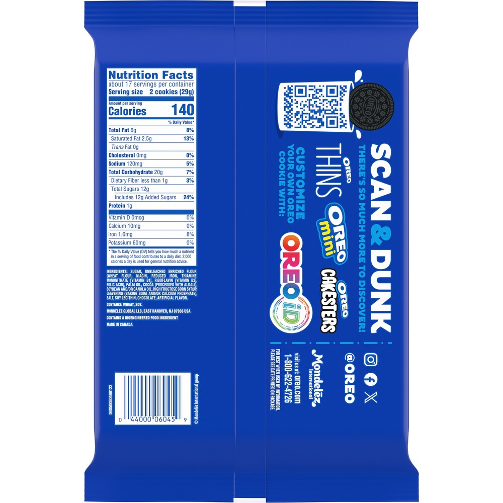 Oreo Chocolate Sandwich Cookies, Dark Chocolate Flavor Creme, Family ...