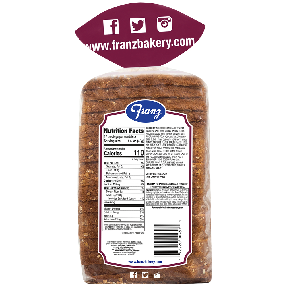 Franz Franz San Juan Island 9 Whole Grain Bread-Planogram-Back