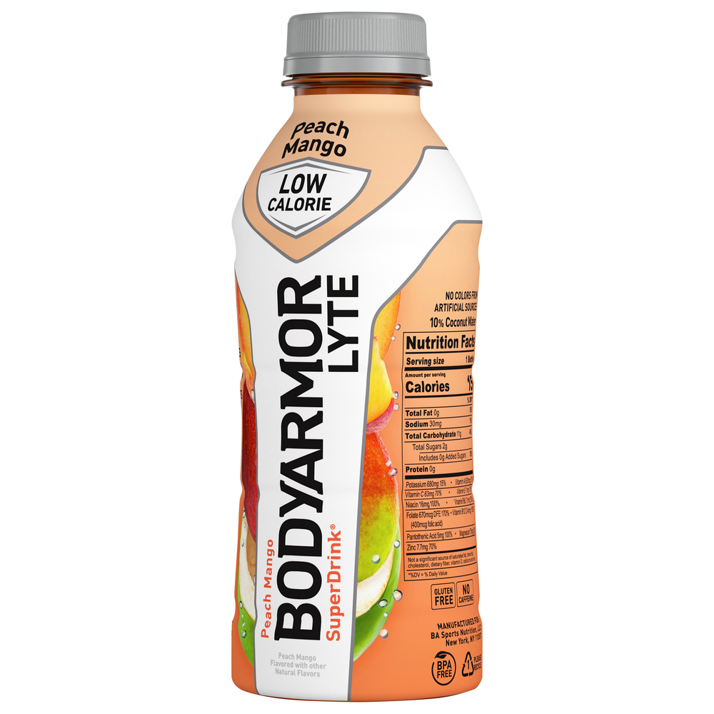 BodyArmor Lyte SuperDrink, Low Calorie, Peach Mango-Front-Right-Elevated