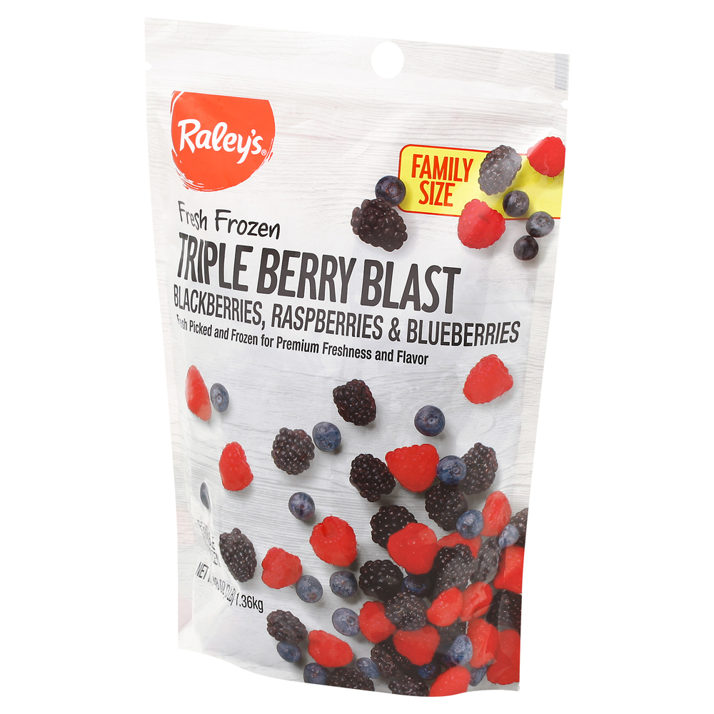 Raley's Fresh Frozen Triple Berry Blast, Family Size-Front-Right-Elevated