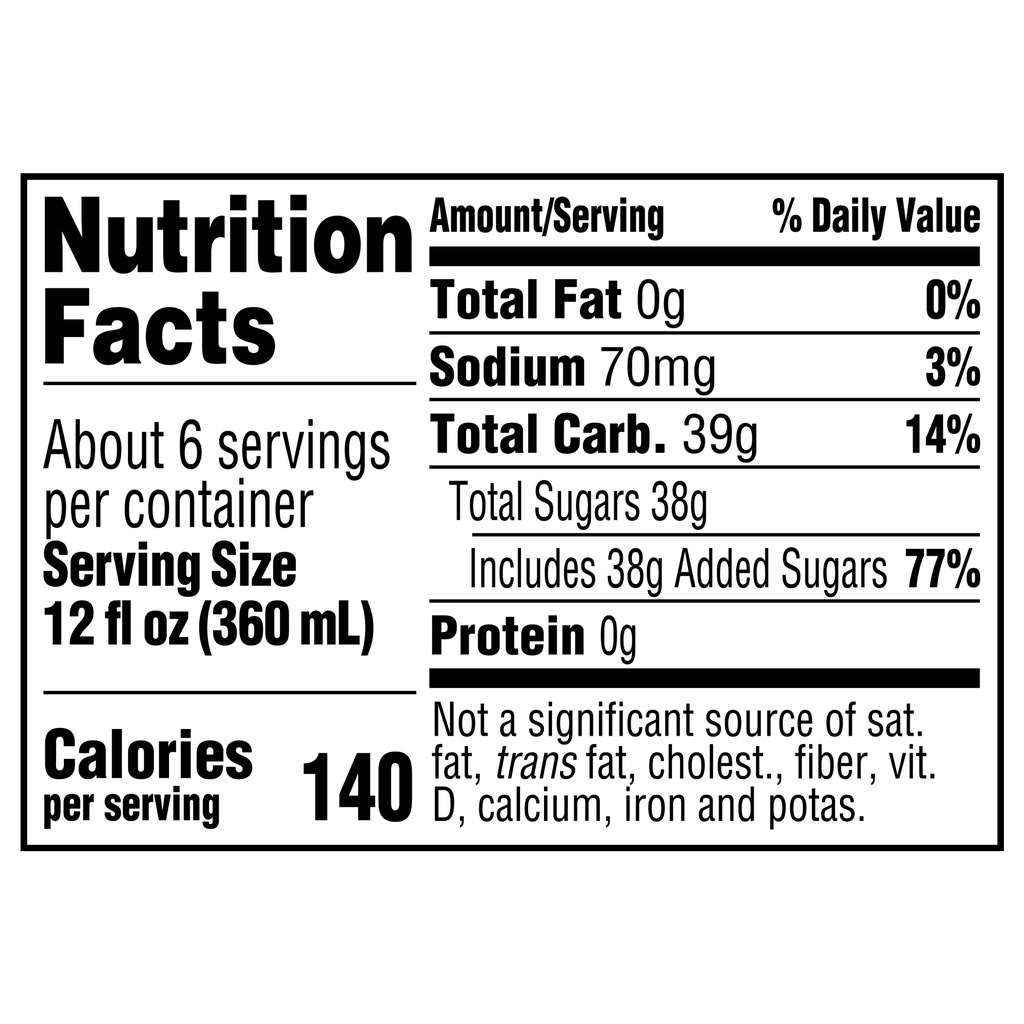 Sprite Soda, Lemon-Lime-Nutrition-Facts