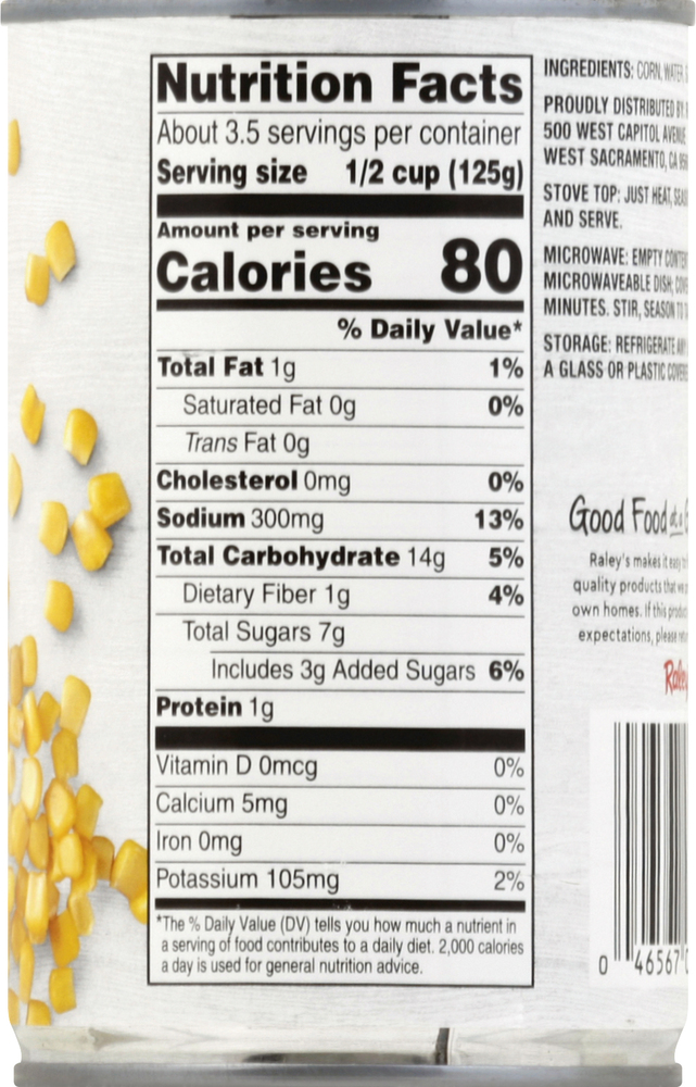 Raley's Whole Kernel Corn-Planogram-Back