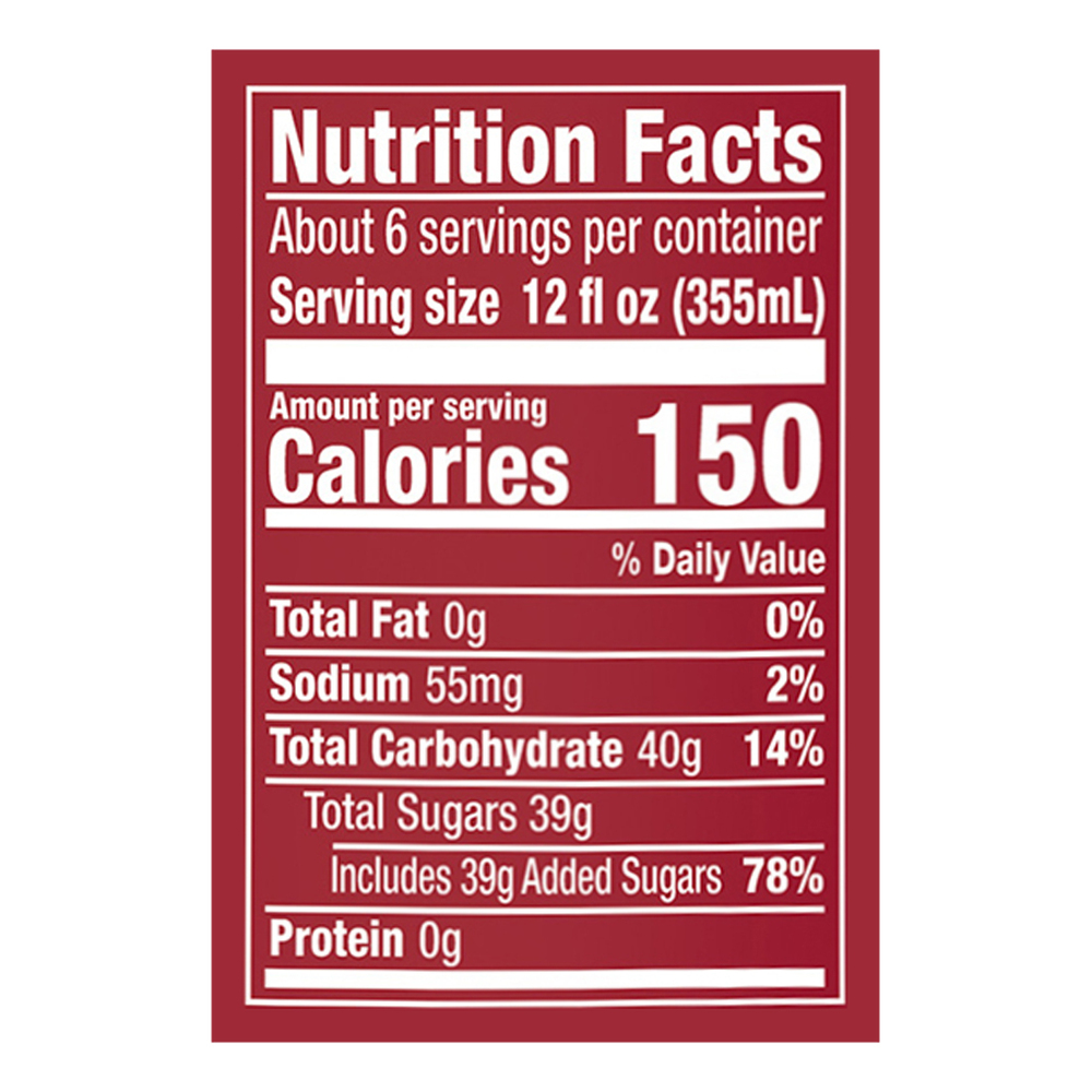 Dr Pepper Soda-Nutrition-Facts