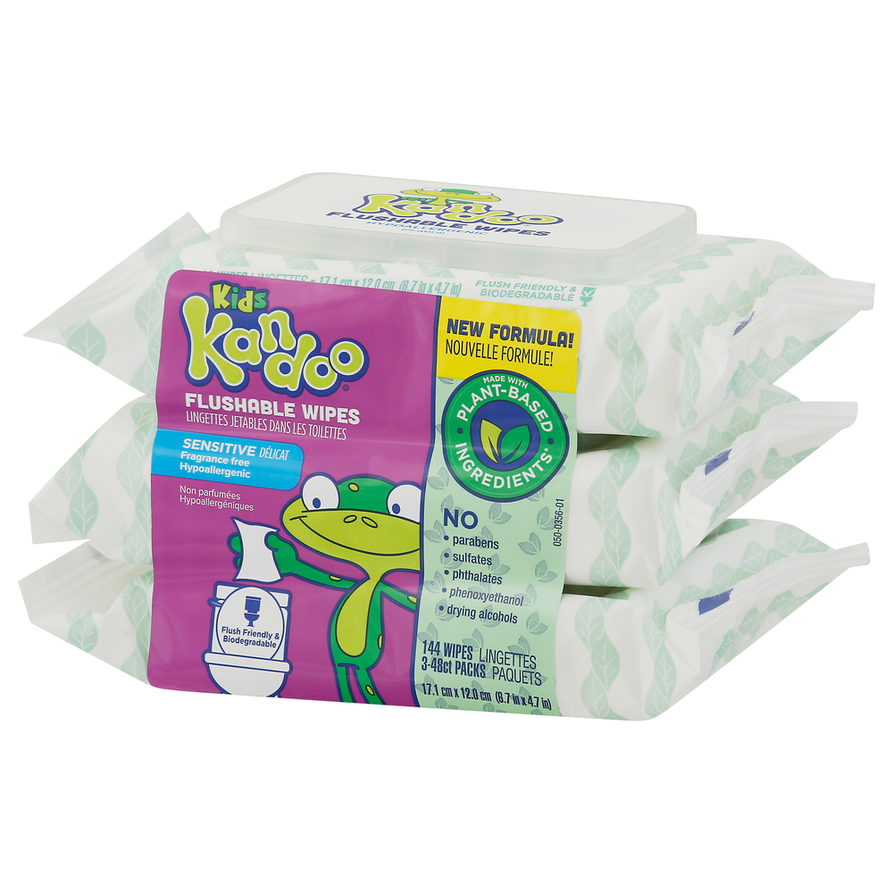 Kandoo Flushable Wipes, Kids-Front-Right-Elevated