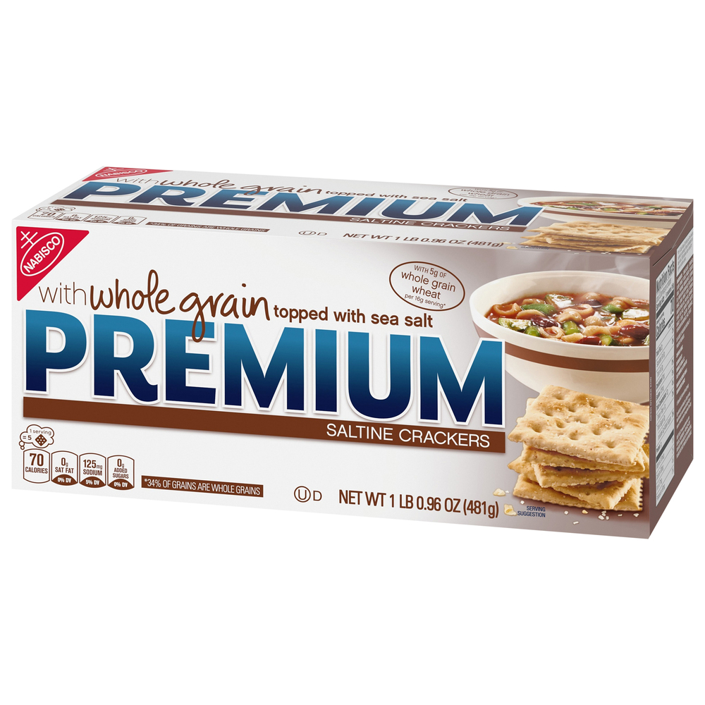 Nabisco Saltine Crackers, Premium, Whole Grain-Front-Right-Elevated