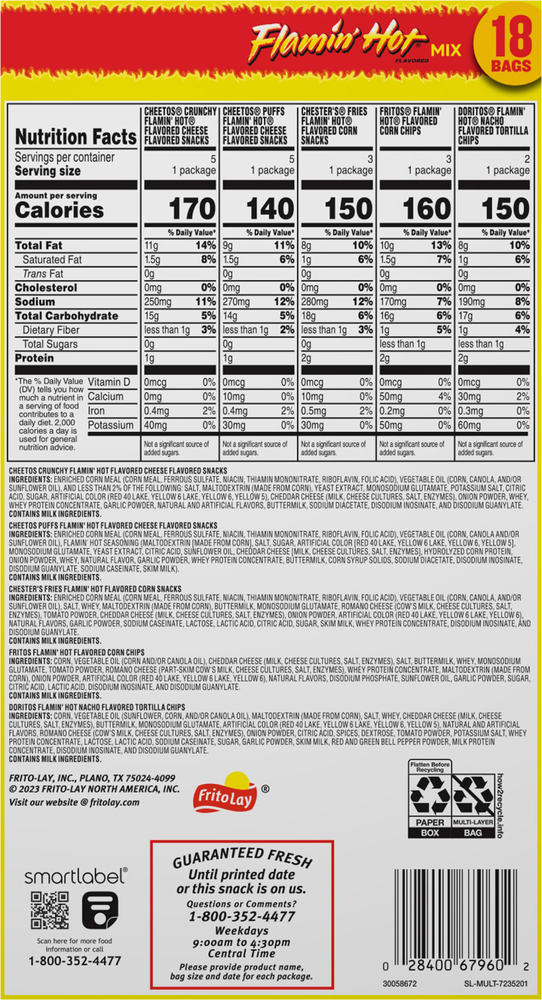 Frito Lay Snack Mix, Flamin' Hot Flavored-Planogram-Right