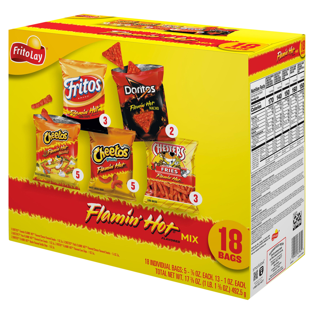 Frito Lay Snack Mix Flamin Hot Flavored Front Right Elevated