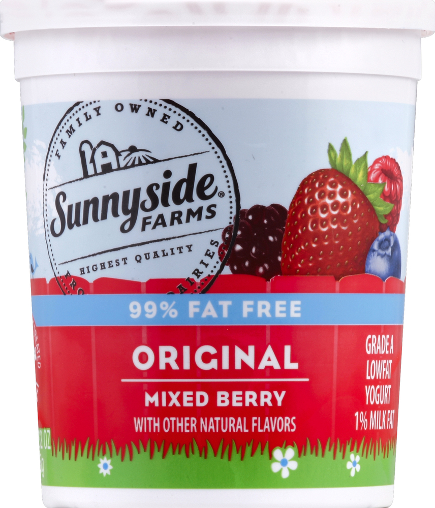 Sunnyside Farms Yogurt, Lowfat, Original, Mixed Berry-Main