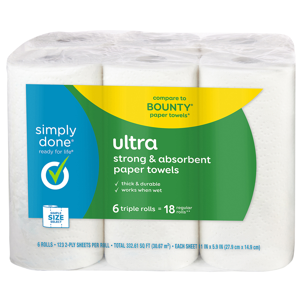Simply Done Paper Towels, Simple Size Select, Ultra, 2 Ply-Main