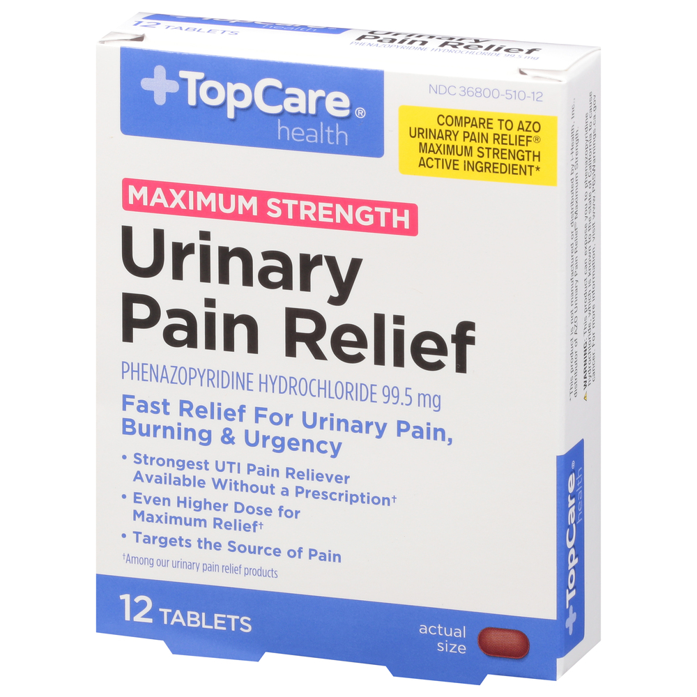 TopCare Health Urinary Pain Relief, Maximum Strength, 99.5 mg, Tablets ...