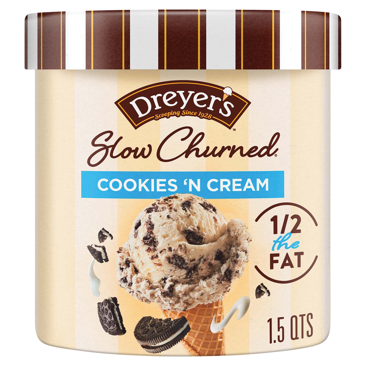 Dreyer's Slow Churned Ice Cream, Light, Cookies 'n Cream-Main