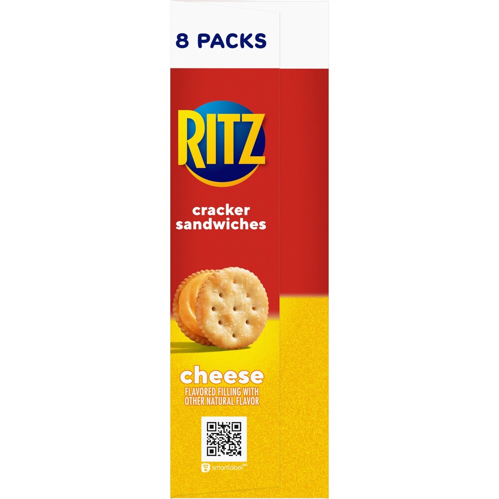 RITZ Cheese Sandwich Crackers, Lunch Snacks, 8 Snack Packs (6 Crackers ...