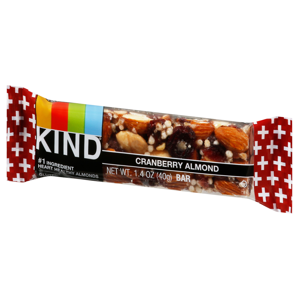 Kind Bar, Cranberry Almond-Front-Right-Elevated