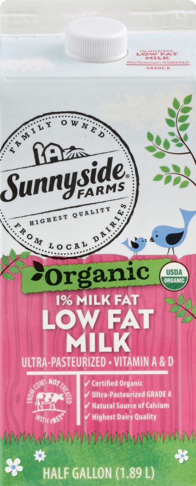 Sunnyside Farms Milk, Organic, Low Fat, 1% Milk Fat-Main