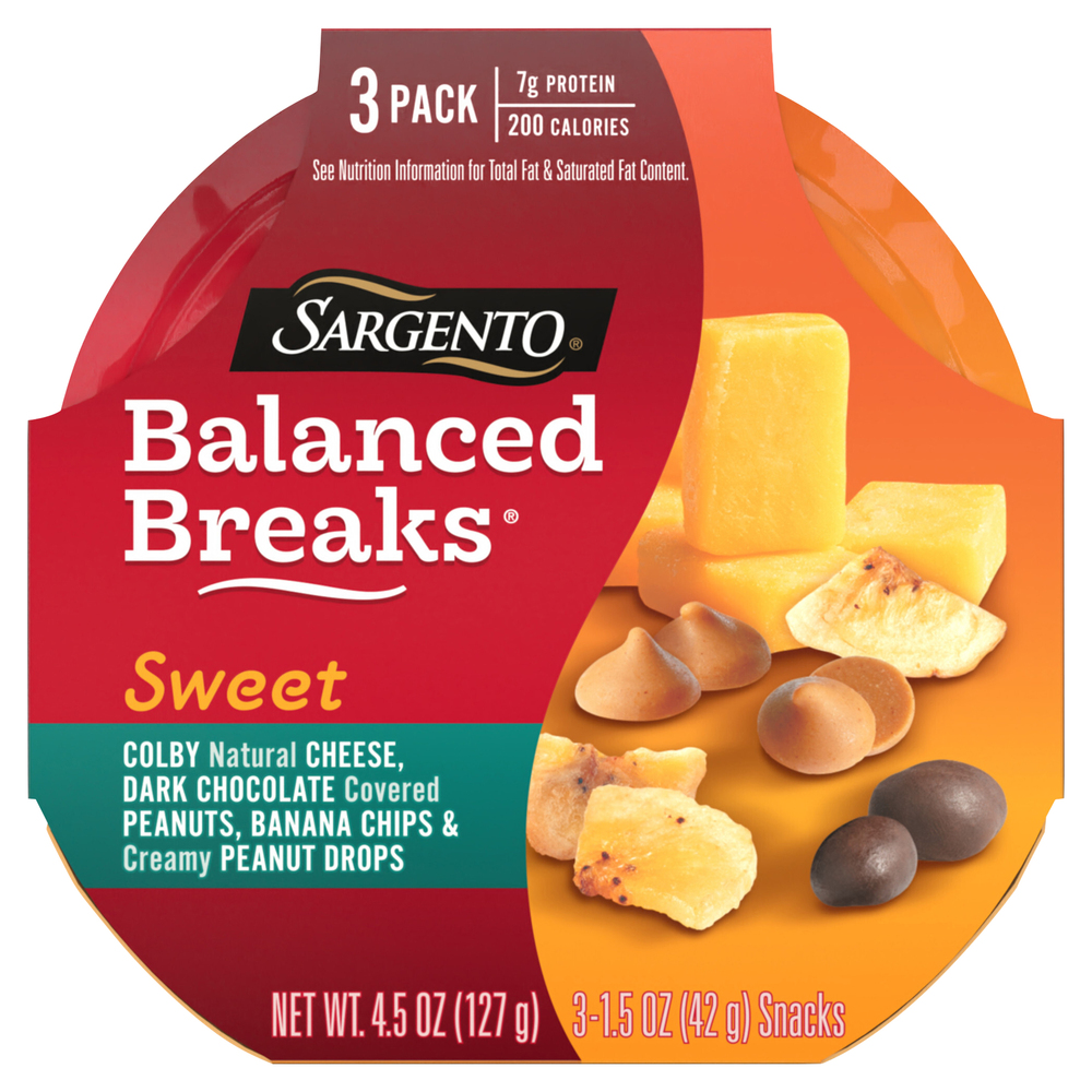 Sargento Balanced Breaks, Sweet, Colby/Peanuts/Banana Chips/Peanut ...