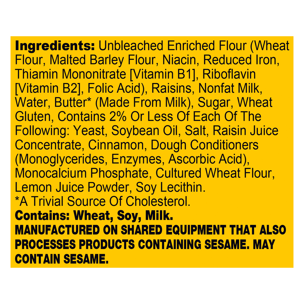 Sun-Maid Sun-Maid Cinnamon Swirl Raisin Bread-Ingredients