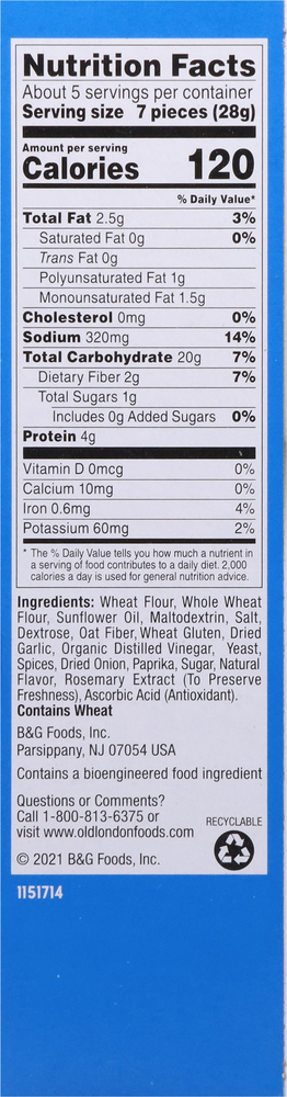 Old London Old London Melba Roasted Garlic Snacks-Planogram-Right