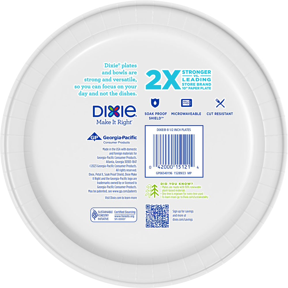 Dixie Plates, 8-1/2 Inch-Planogram-Back